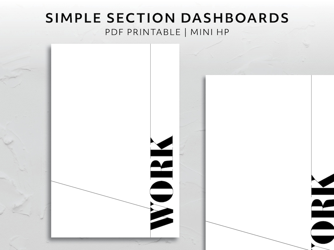Mini HP, Simple Section Divider Dashboard Aesthetic Planner Accessory ...