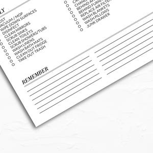 Cleaning Checklist Reference for Home Keeping Chore List Home Planning ...