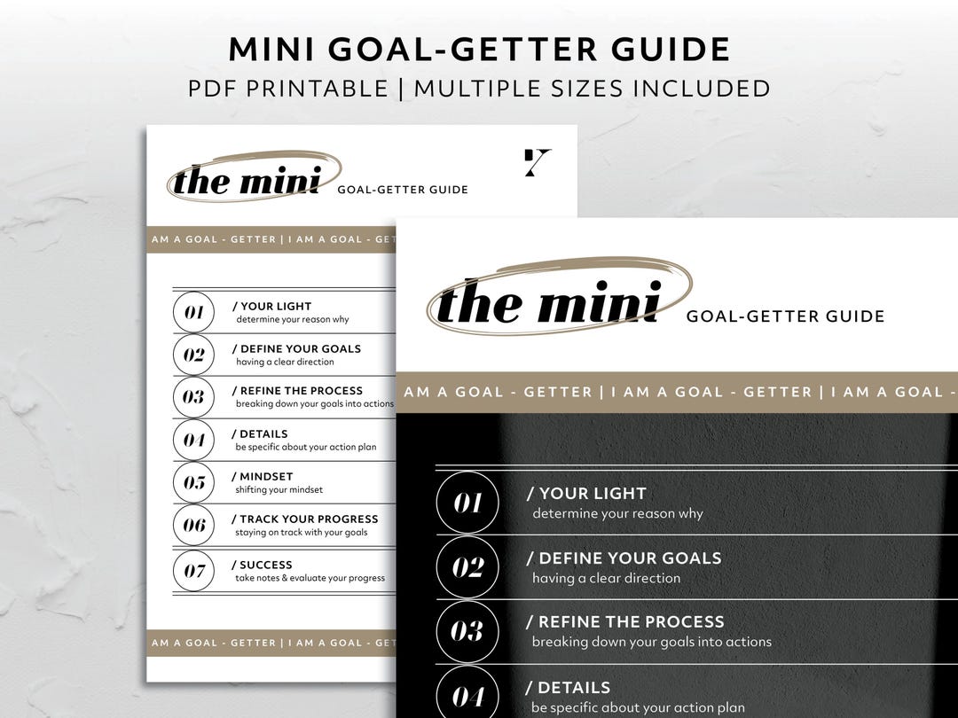 Mini Goal-getter Guide Goal Planning Reference Formula for Goal Setting ...