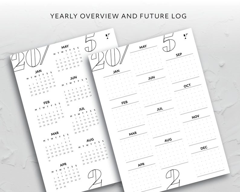A5, 2025 Ultimate Dated Planner Insert Bundle Yearly Monthly Weekly ...