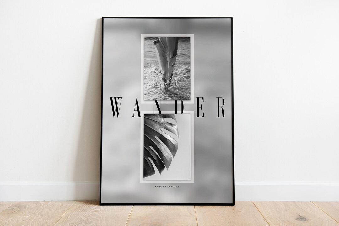Poster Print Wander Gift Aesthetic Wall Art Trendy Monochrome ...