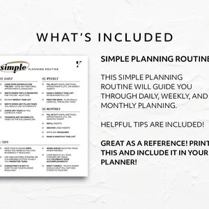 Planning Checklist and Routine Bundle for Custom Planner Minimal ...