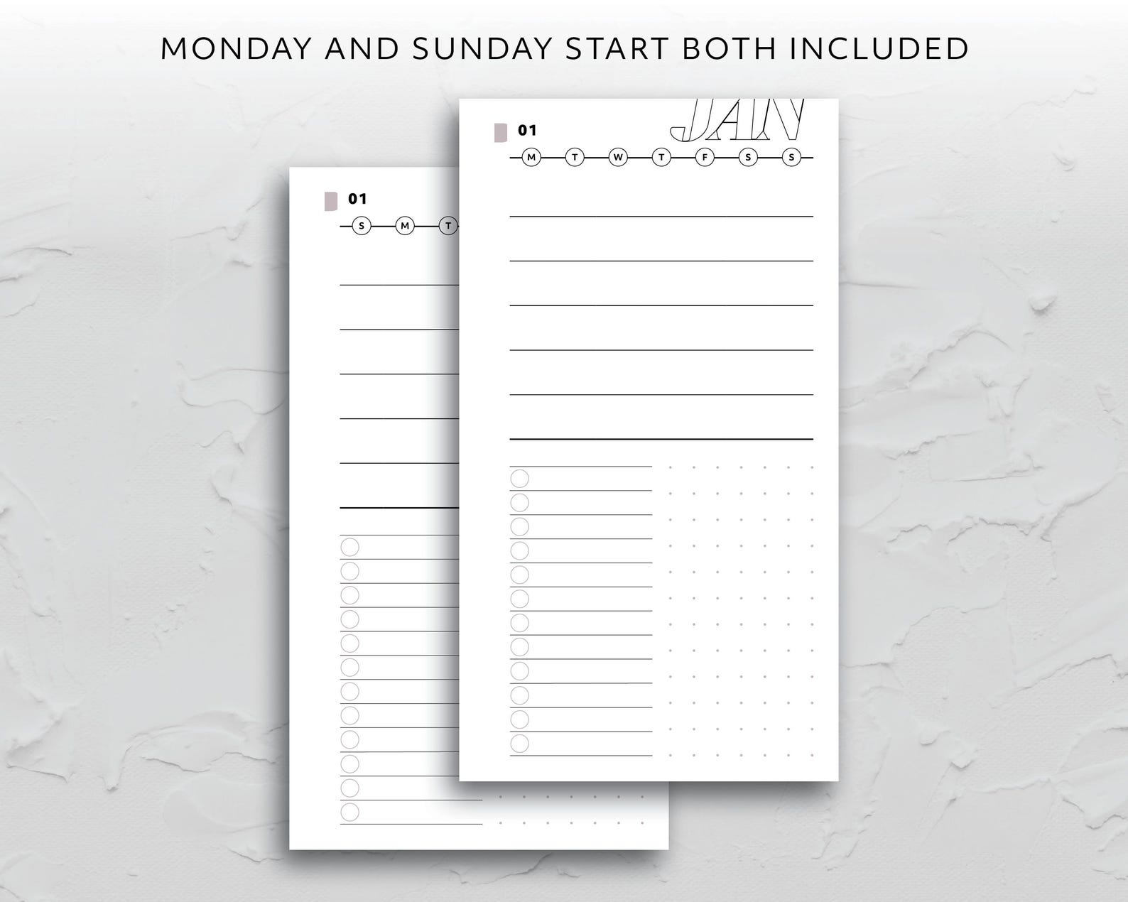Personal, Undated Month on One Page Monday Start Sunday Start MO1P ...
