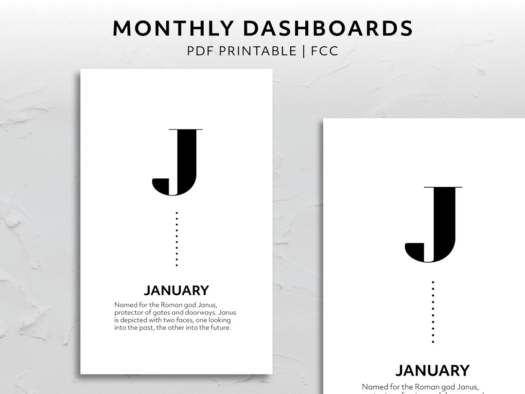 FCC, Month Dashboard Set Minimal Aesthetic Monthly Section Divider ...