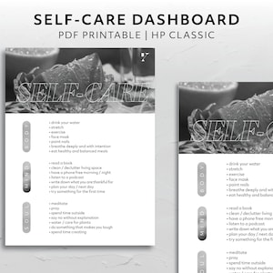 HP Classic, Self Care Checklist Dashboard Aesthetic Planner Accessory ...