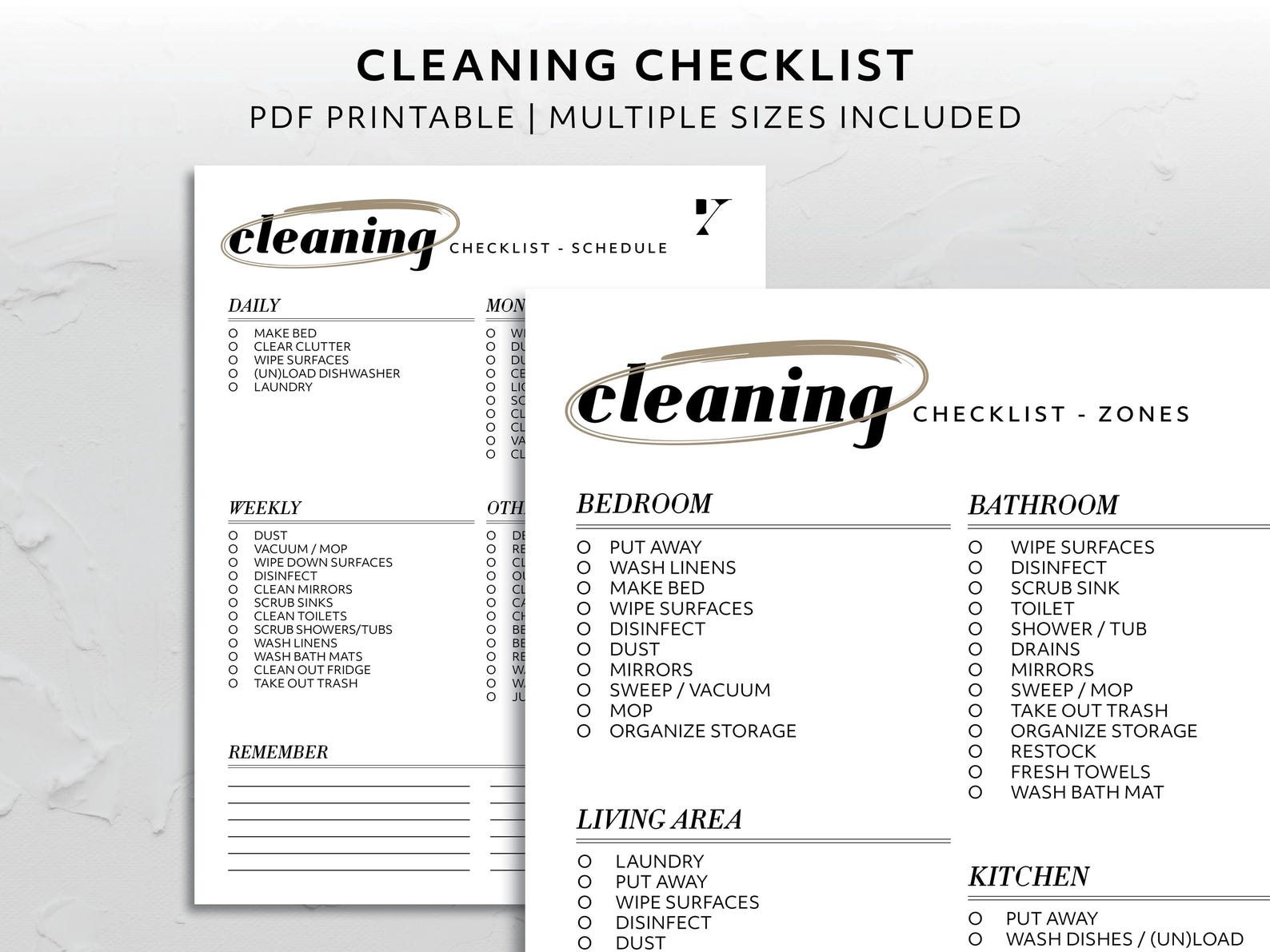 Cleaning Checklist Reference for Home Keeping Chore List Home Planning ...