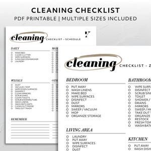 Cleaning Checklist Reference for Home Keeping Chore List Home Planning ...