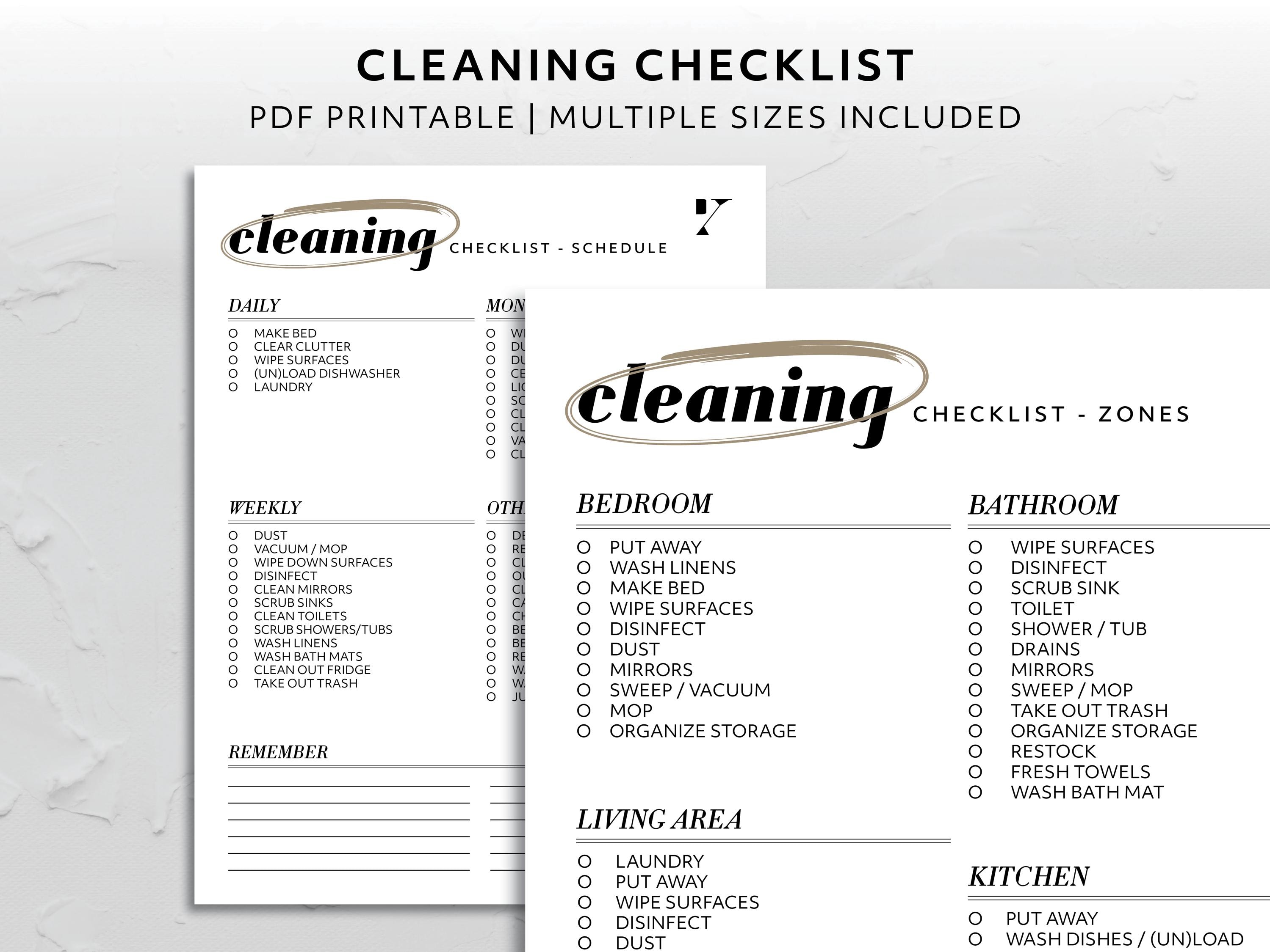 Cleaning Checklist Reference for Home Keeping Chore List Home Planning ...