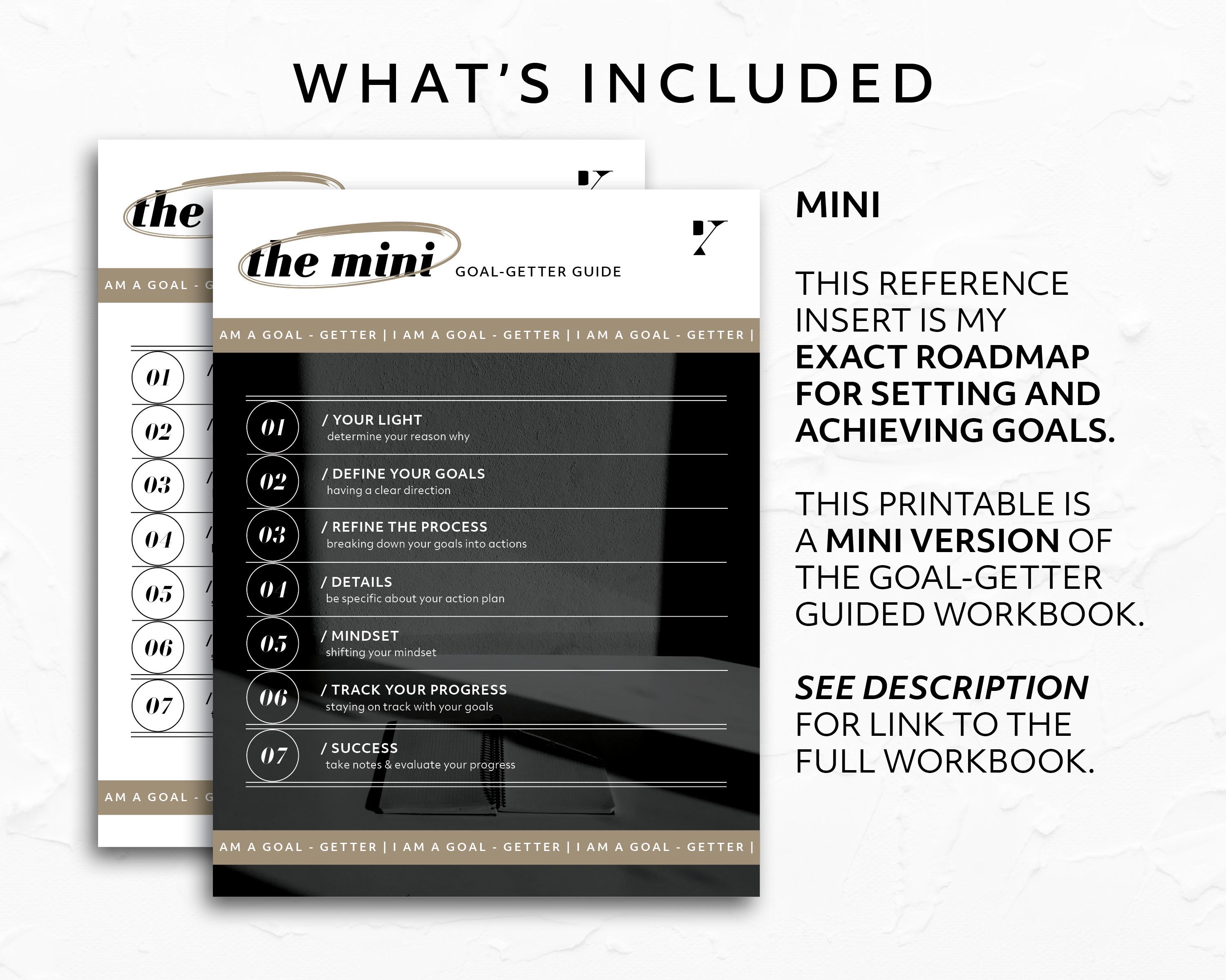 Mini Goal-getter Guide Goal Planning Reference Formula for Goal Setting ...