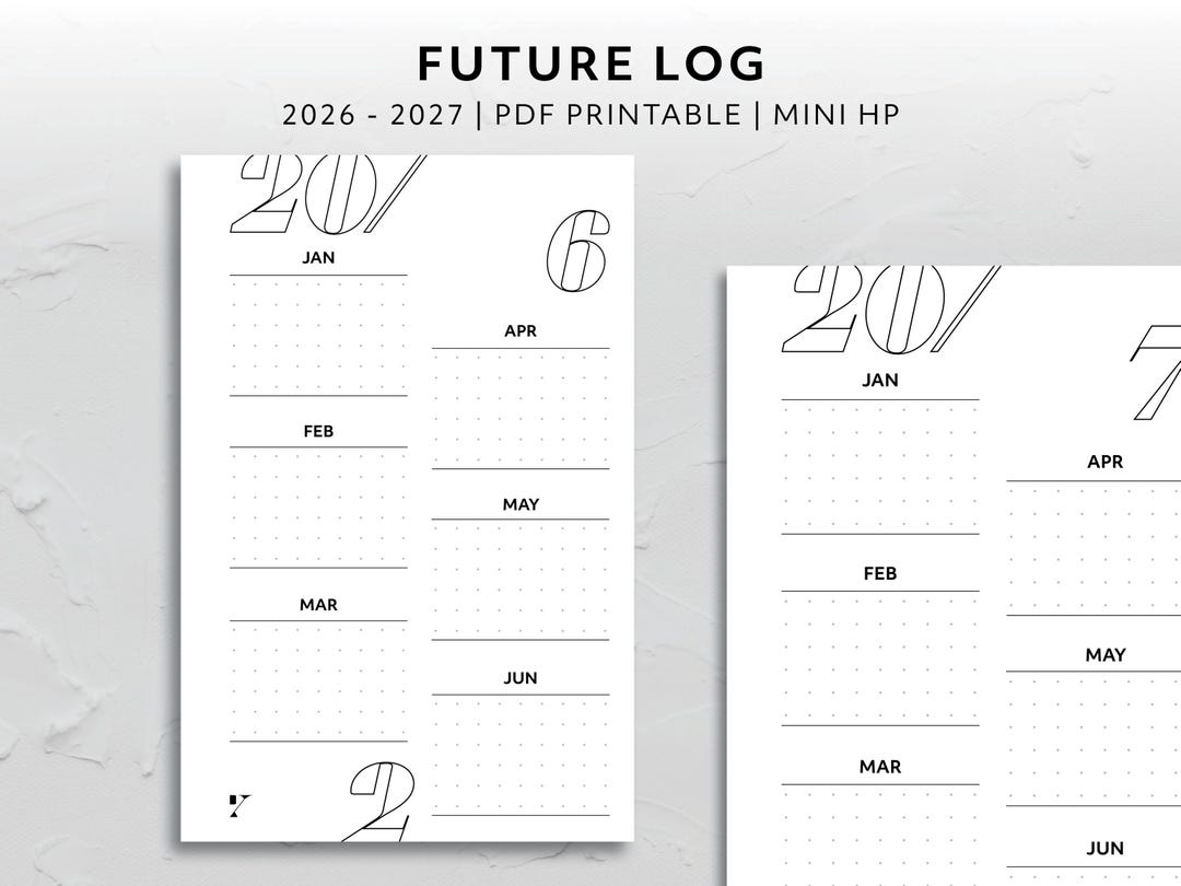 Mini HP, 2026 2027 Future Log Calendar Yearly Overview Planner Future ...