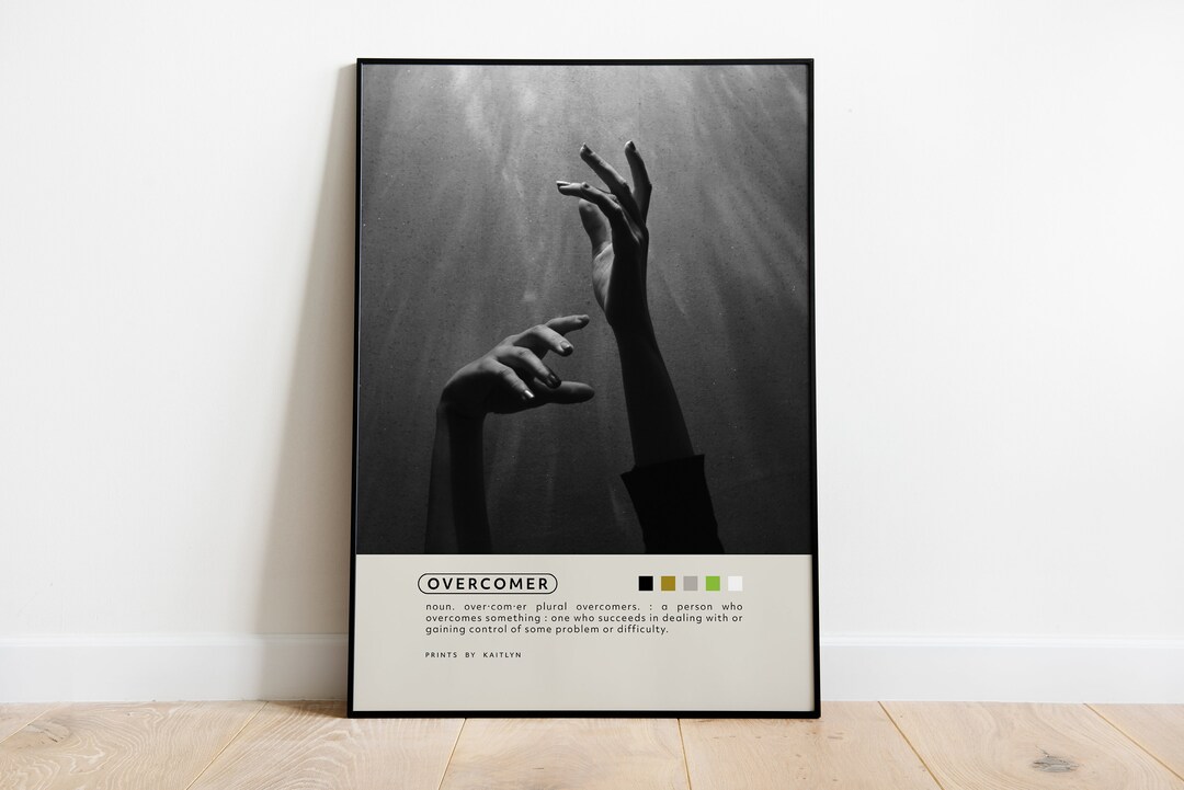 Poster Print Overcomer Definition Wall Art Aesthetic Gift Trendy ...