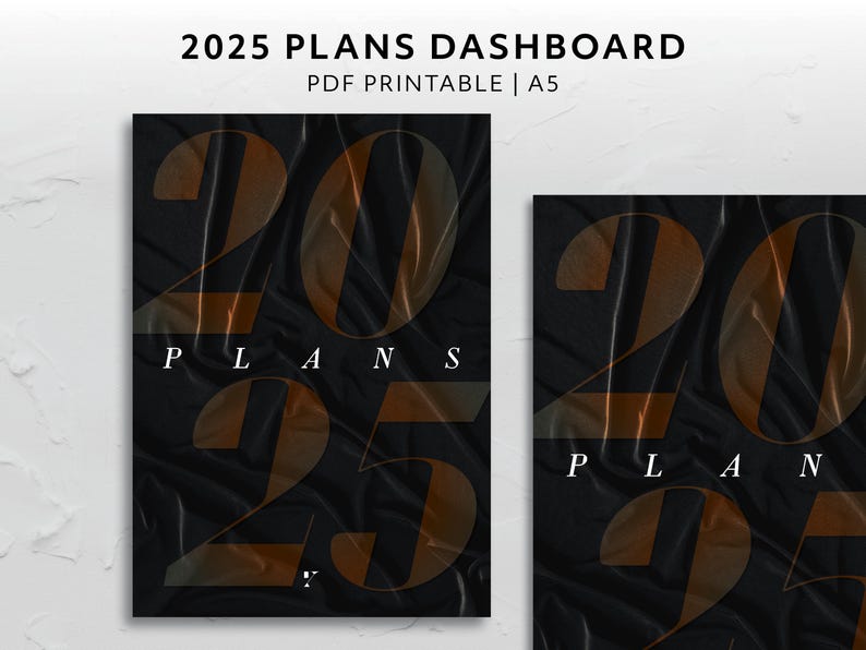 A5, 2025 Plans Dashboard Printable Planner Accessory Minimal Aesthetic ...