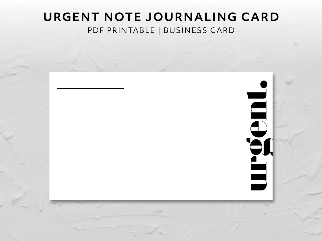 Urgent Note Printable Planner Journal Card Bold Functional Pocket ...
