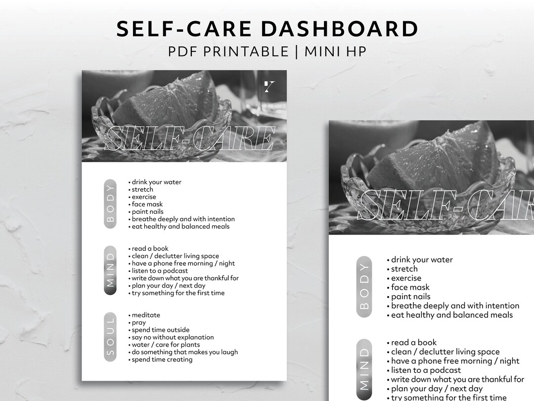 Mini HP, Self Care Checklist Dashboard Aesthetic Planner Accessory ...