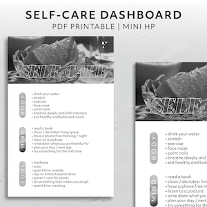 Mini HP, Self Care Checklist Dashboard Aesthetic Planner Accessory ...