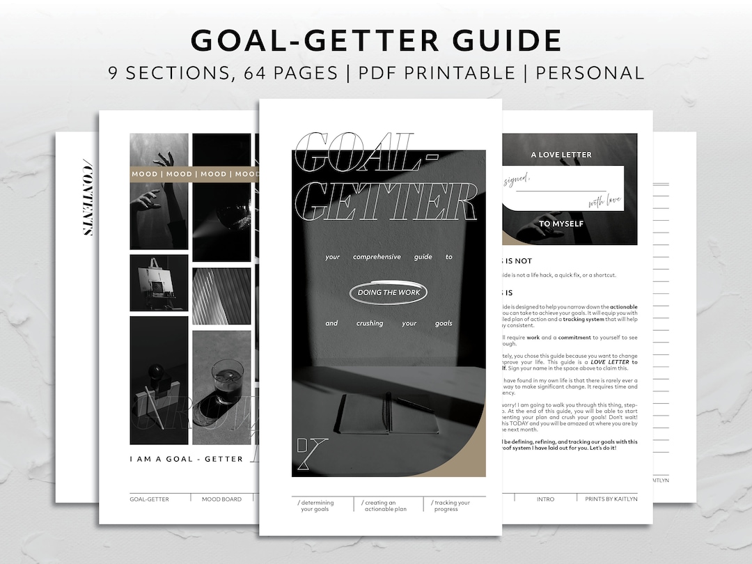 Personal, Goal-getter Guided Workbook Motivational Goal Planning Tool ...