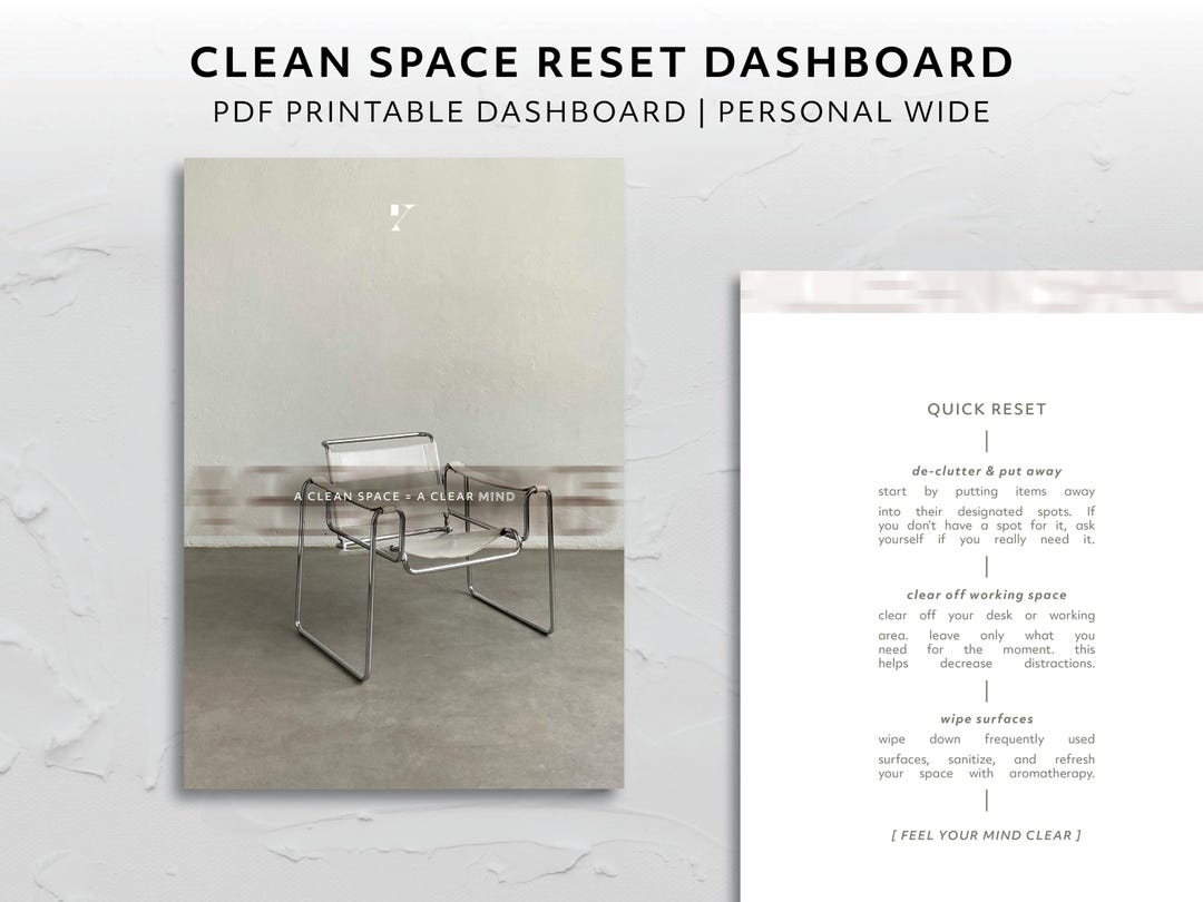 Personal Wide, Clean Space Clear Mind Quick Reset Dashboard Declutter ...