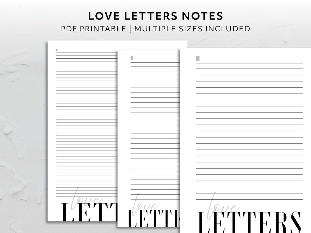 Notes Page Love Letters Printable Planner Insert Blank Note Refill ...
