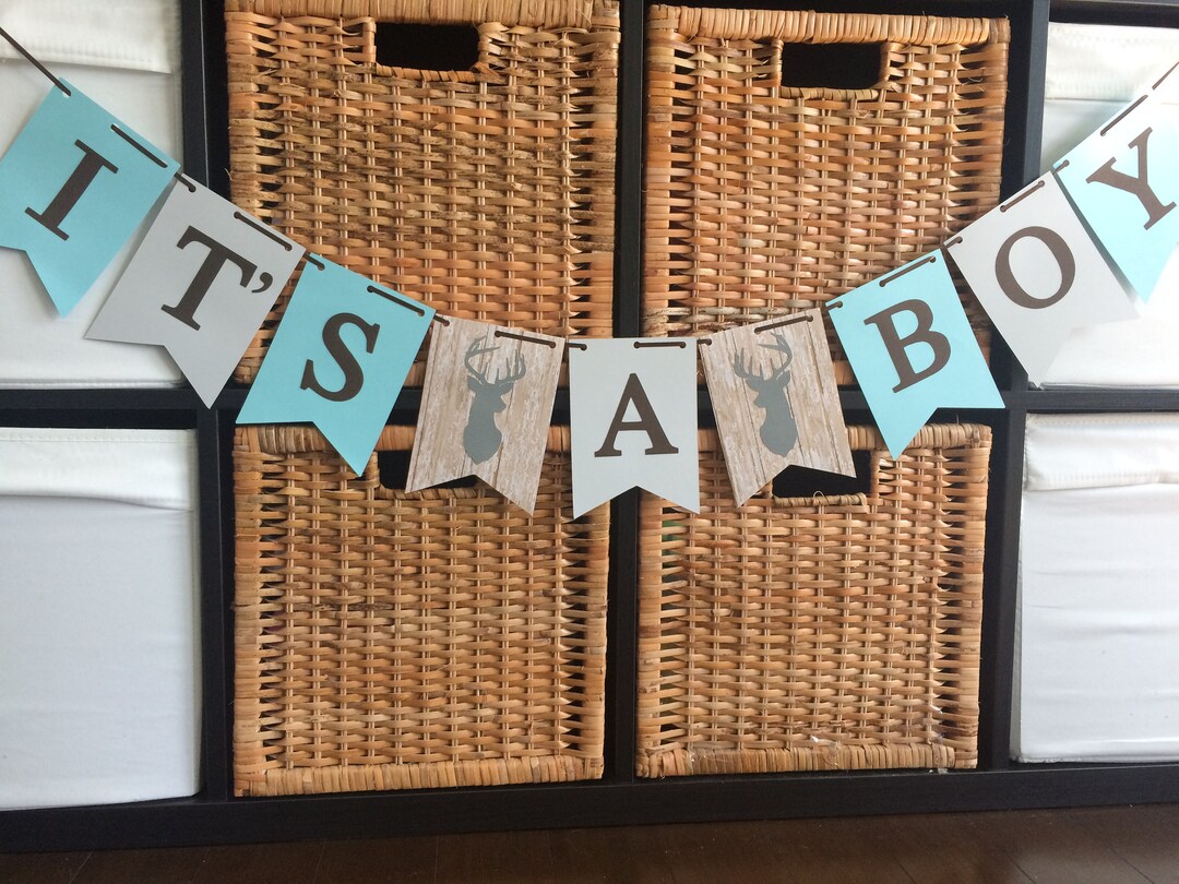 Its a Boy Banner, Its a Boy Deer Banner, Deer Banner, Deer Baby Shower ...