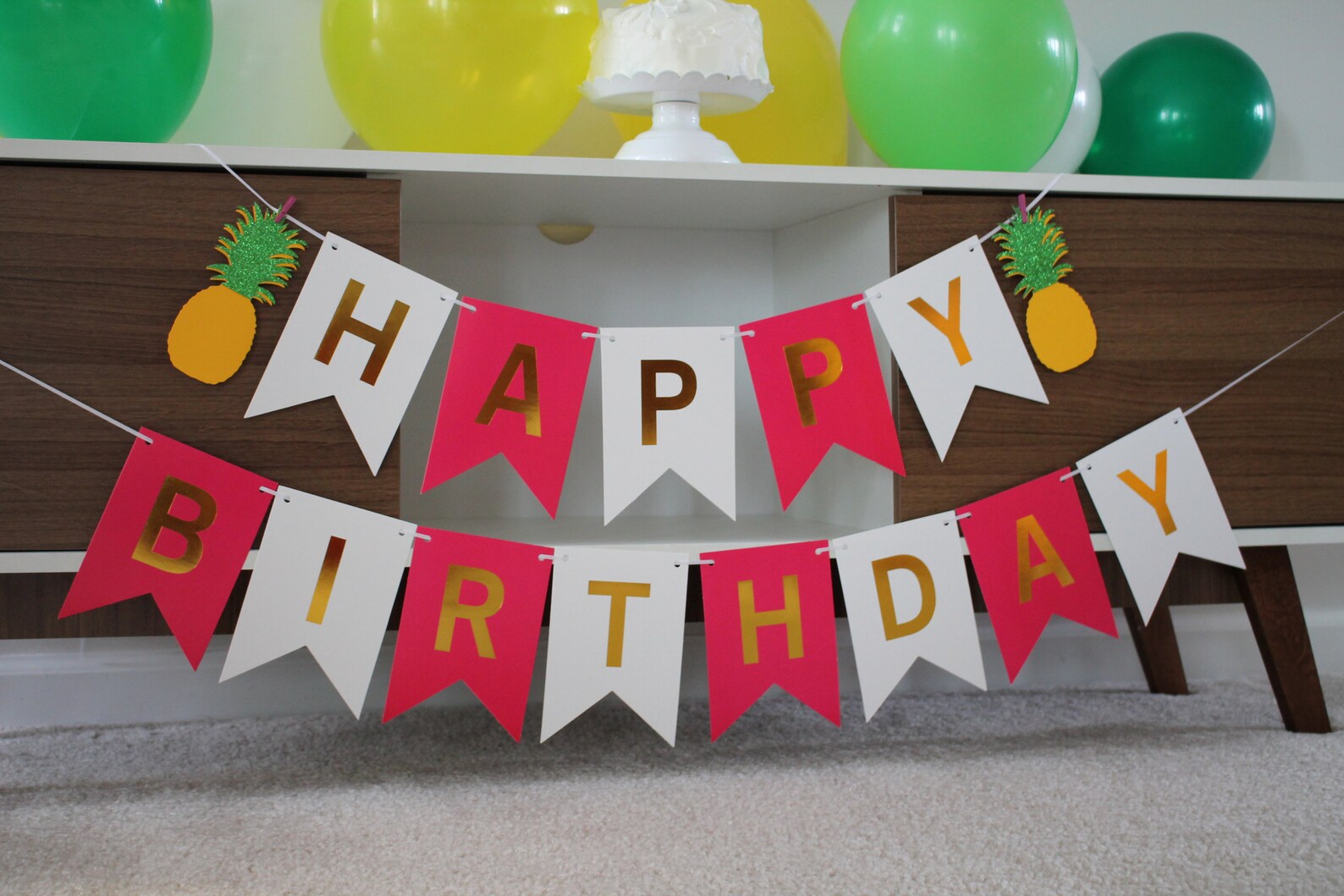 Pineapple Birthday Party Pineapple Banner Ahoha Birthday - Etsy