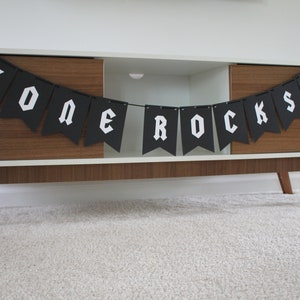 One Rocks Banner, Rock N' Roll Banner, Rock N' Roll Birthday Party ...