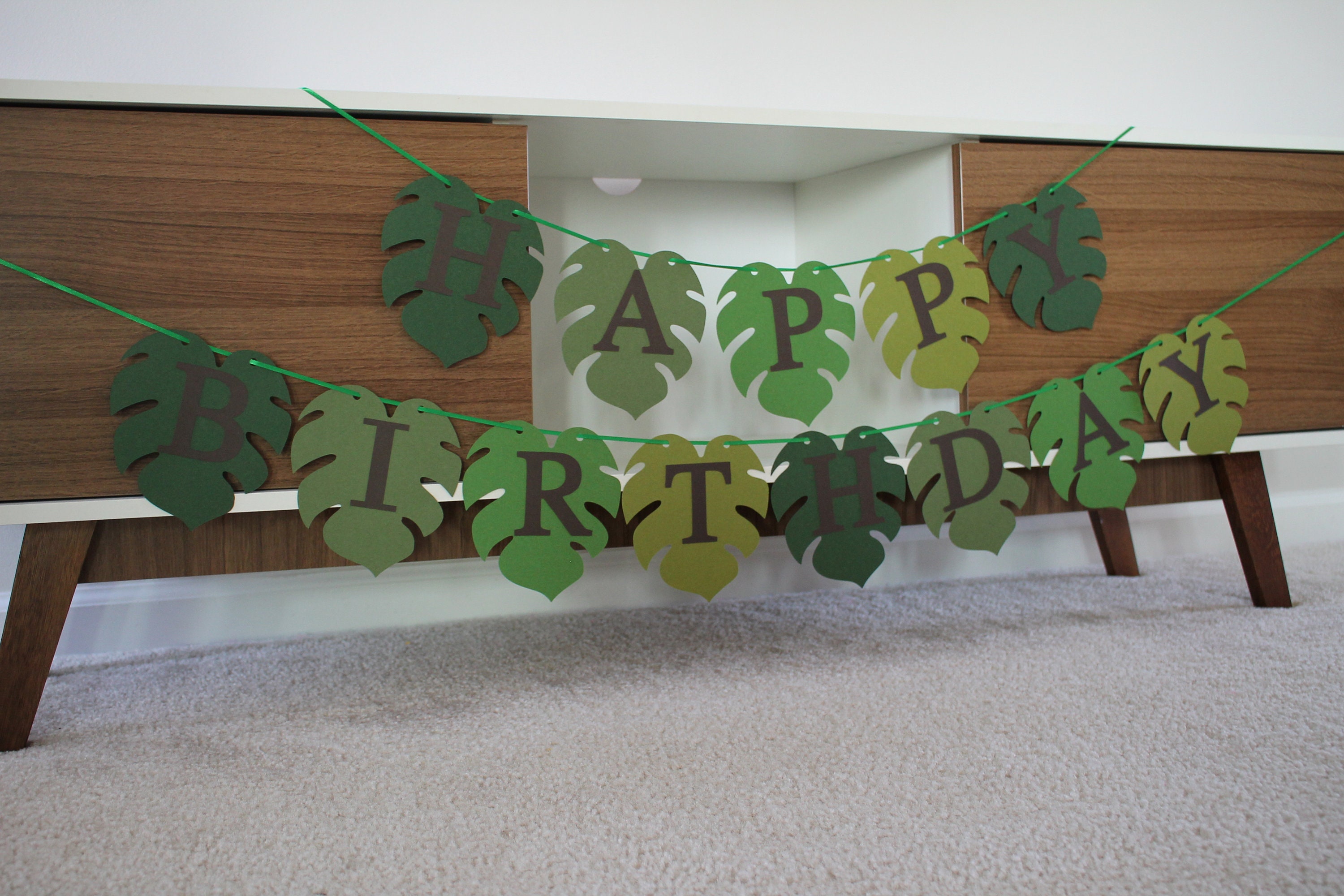 Safari Birthday Banner, Jungle Birthday Banner, Leaves Birthday Banner ...