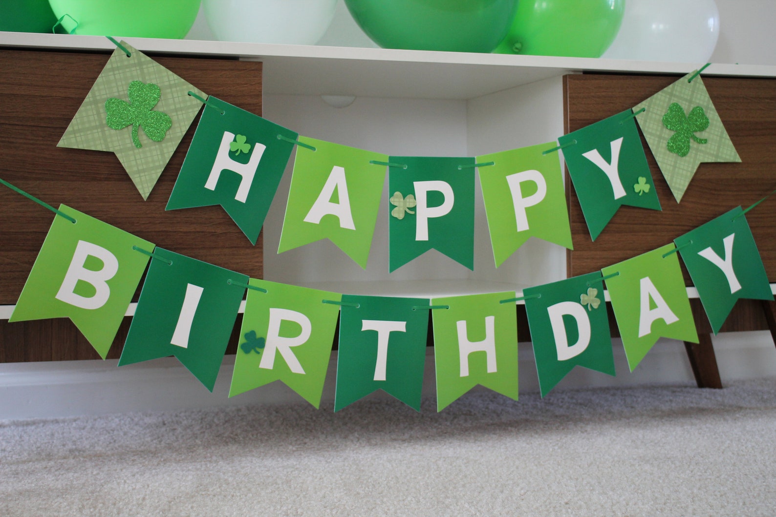 St Patricks Day Birthday Banner Irish Birthday Banner Green | Etsy