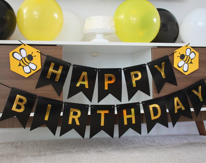 Bee Banner, Bee Garland, Bee Birthday, Bee Decoration, Summer Banner ...