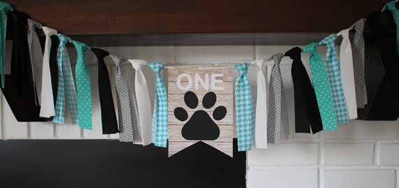 Paw Banner Puppy Birthday Party Paw Print Birthday Banner | Etsy