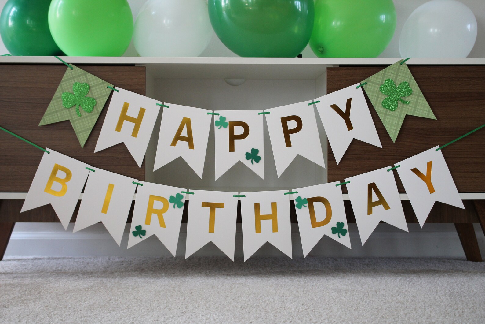 St Patricks Day Birthday Banner Irish Birthday Banner Green - Etsy
