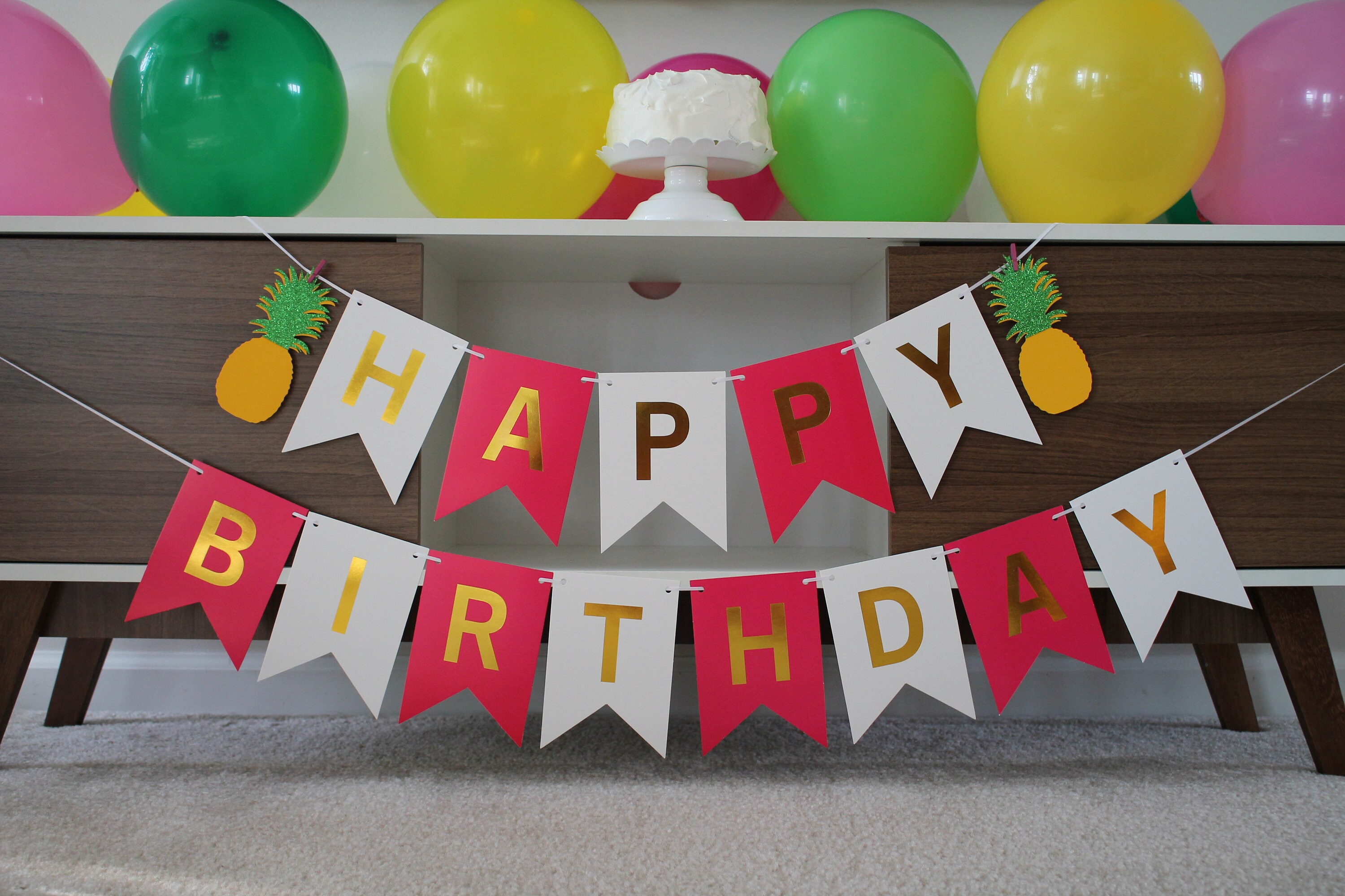Pineapple Birthday Party Pineapple Banner Ahoha Birthday - Etsy