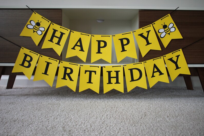Bee Birthday Banner Bumble Bee Banner Bee Birthday Party | Etsy