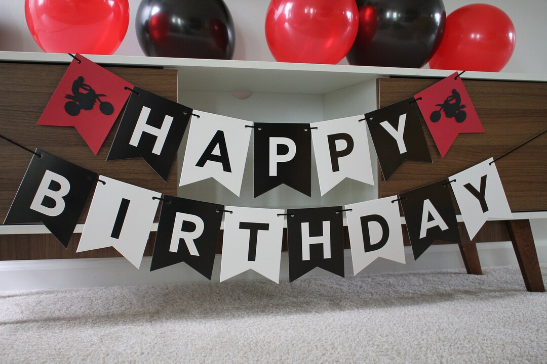 Dirt Bike Birthday Banner Racing Banner Dirt Bike Birthday - Etsy