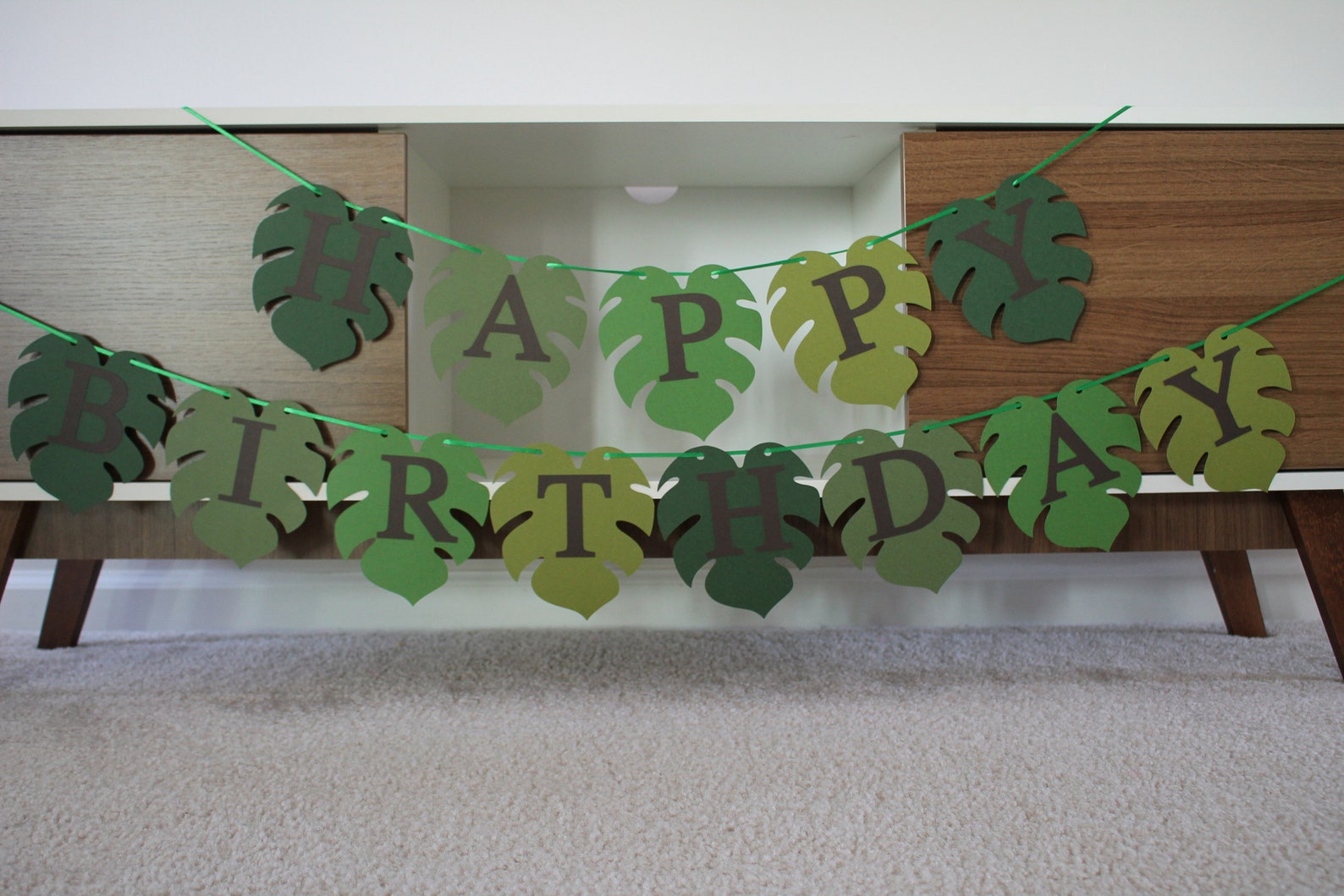 Safari Birthday Banner, Jungle Birthday Banner, Leaves Birthday Banner ...