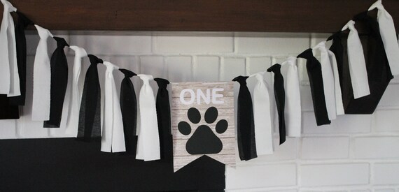 Paw Banner Puppy Birthday Party Paw Print Birthday Banner | Etsy