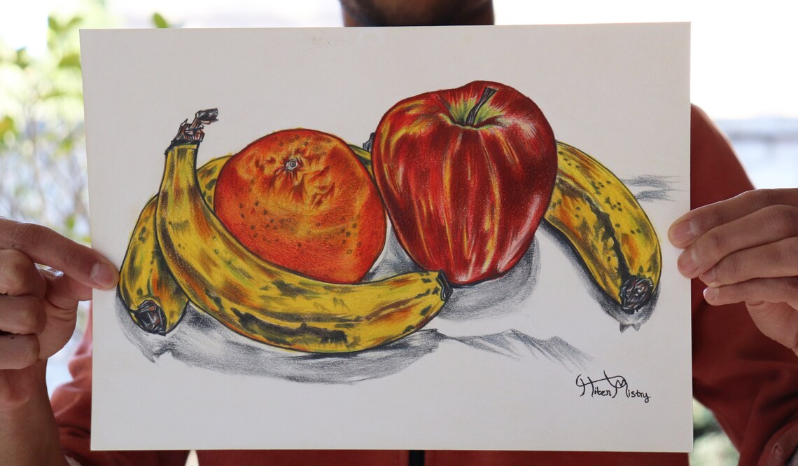 Still Life Fruit Original Drawing - Etsy
