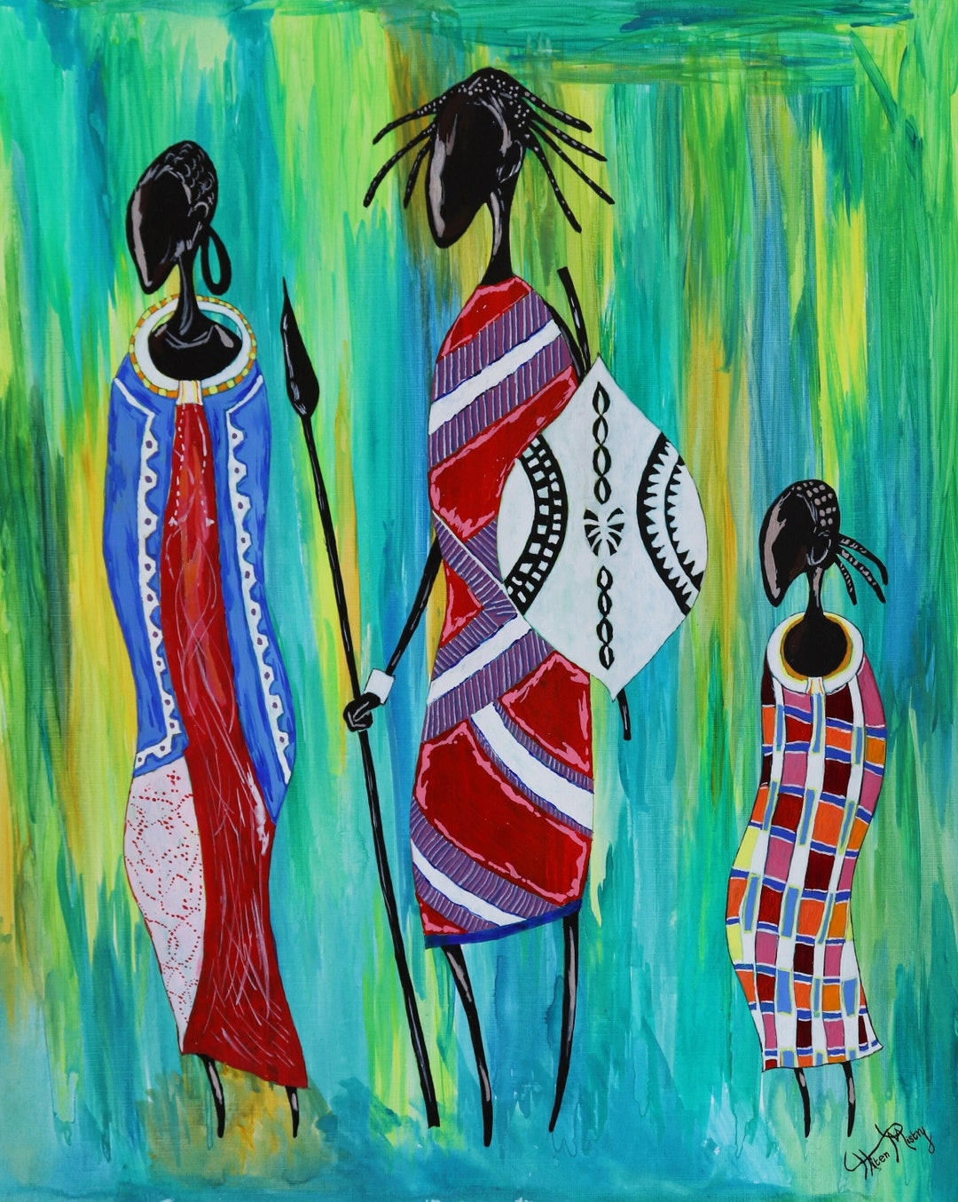 Original Maasai Tribe Painting Fine Wall Art Wall Decoration African ...