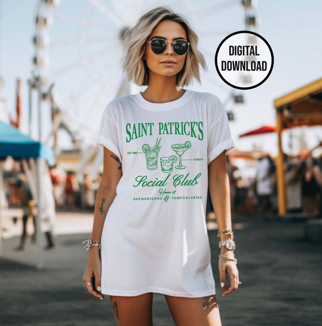 St. Patricks Social Club Png, Social Club Tee, Retro Trendy Cocktail ...