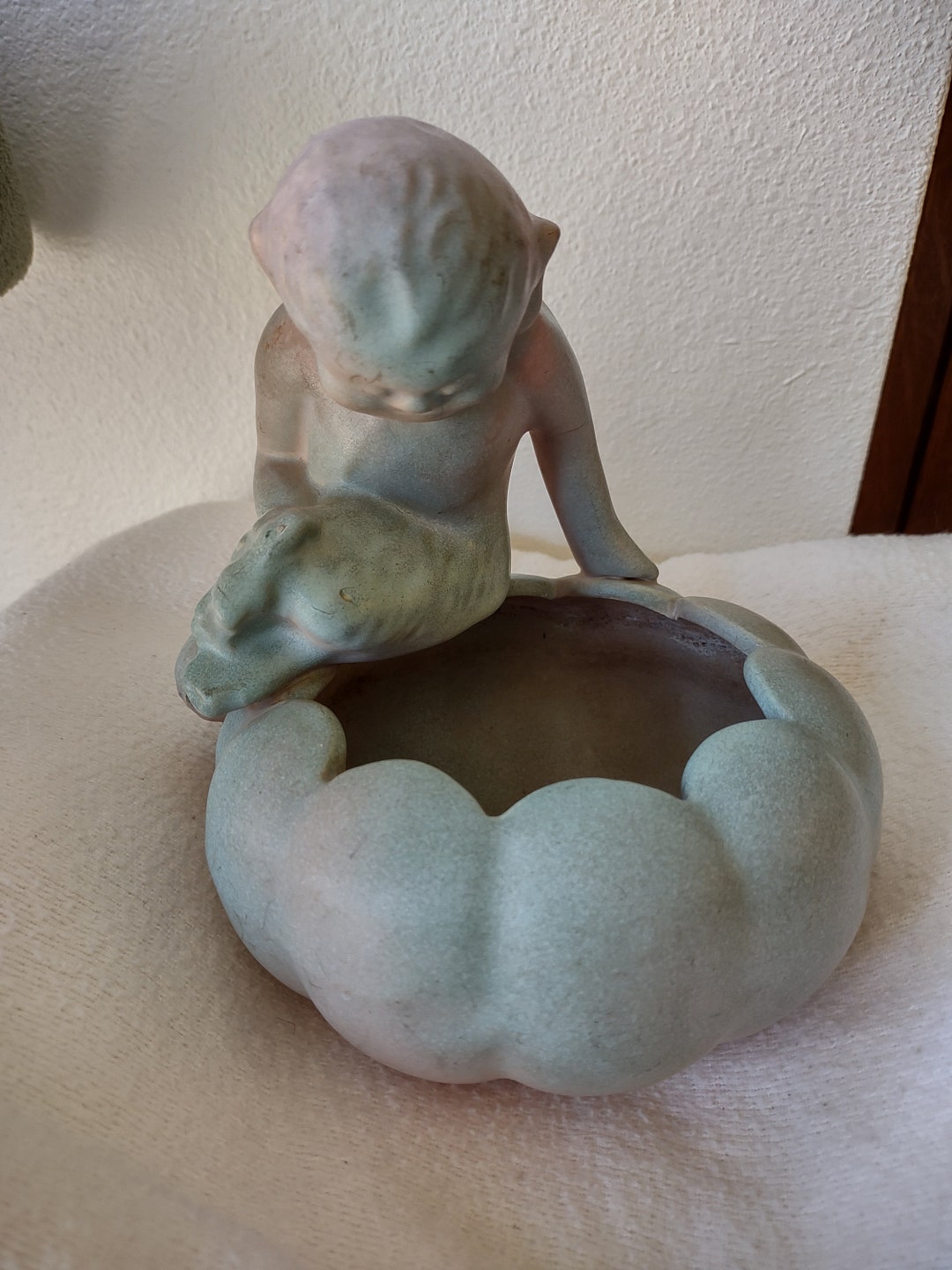 Vintage Niloak Pottery Ozark Dawn Pink and Blue Matte Glazed PAN Bowl ...