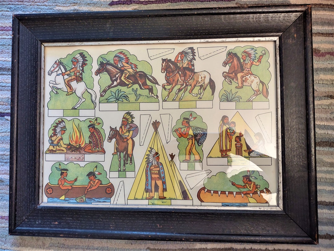 Antique Uncut Native American Village Paper Toy Indian Cutouts - Etsy