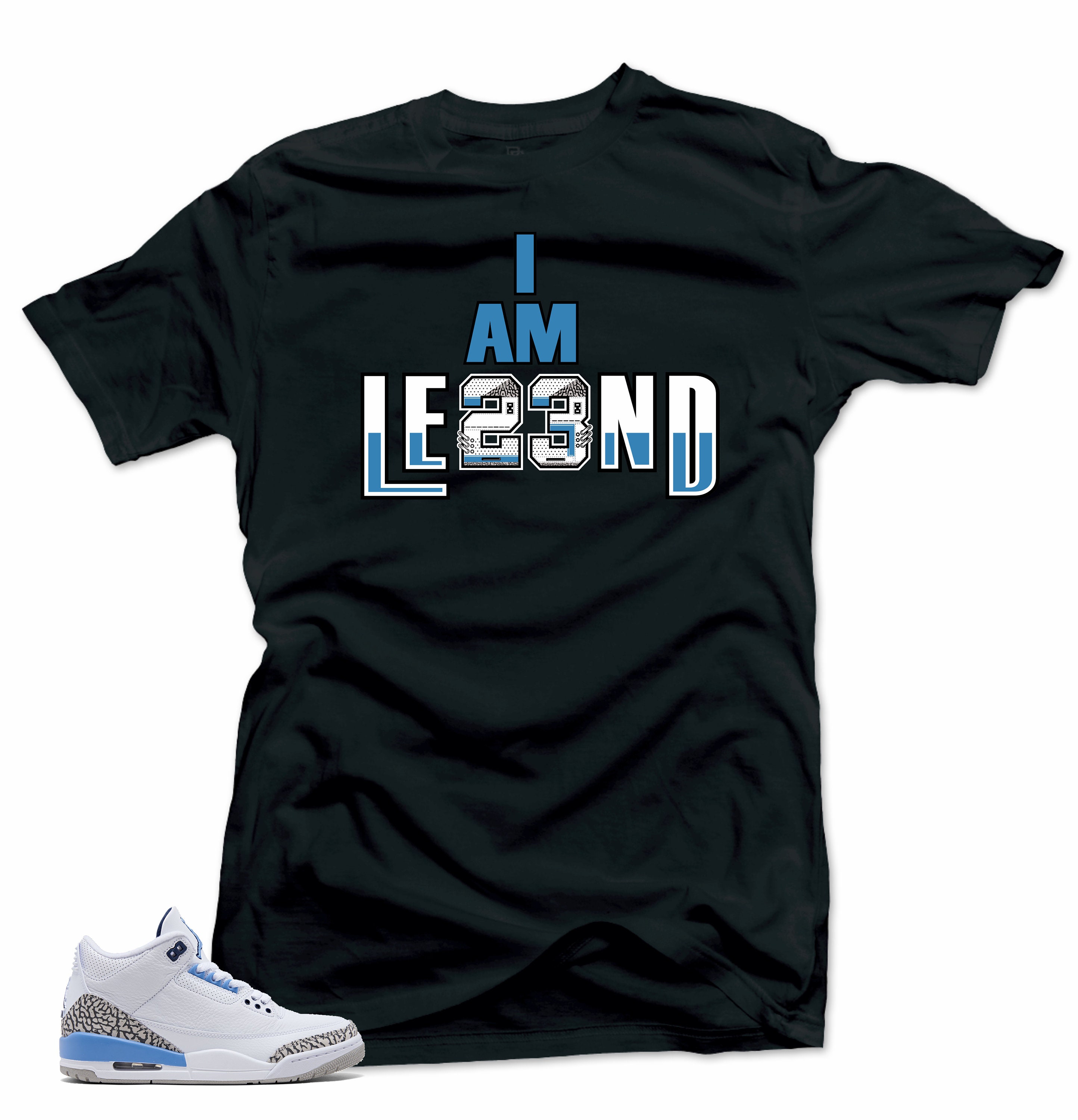 Jordan Retro 3 UNC Cement Sneakers-i'm Legend Match Shirts - Etsy