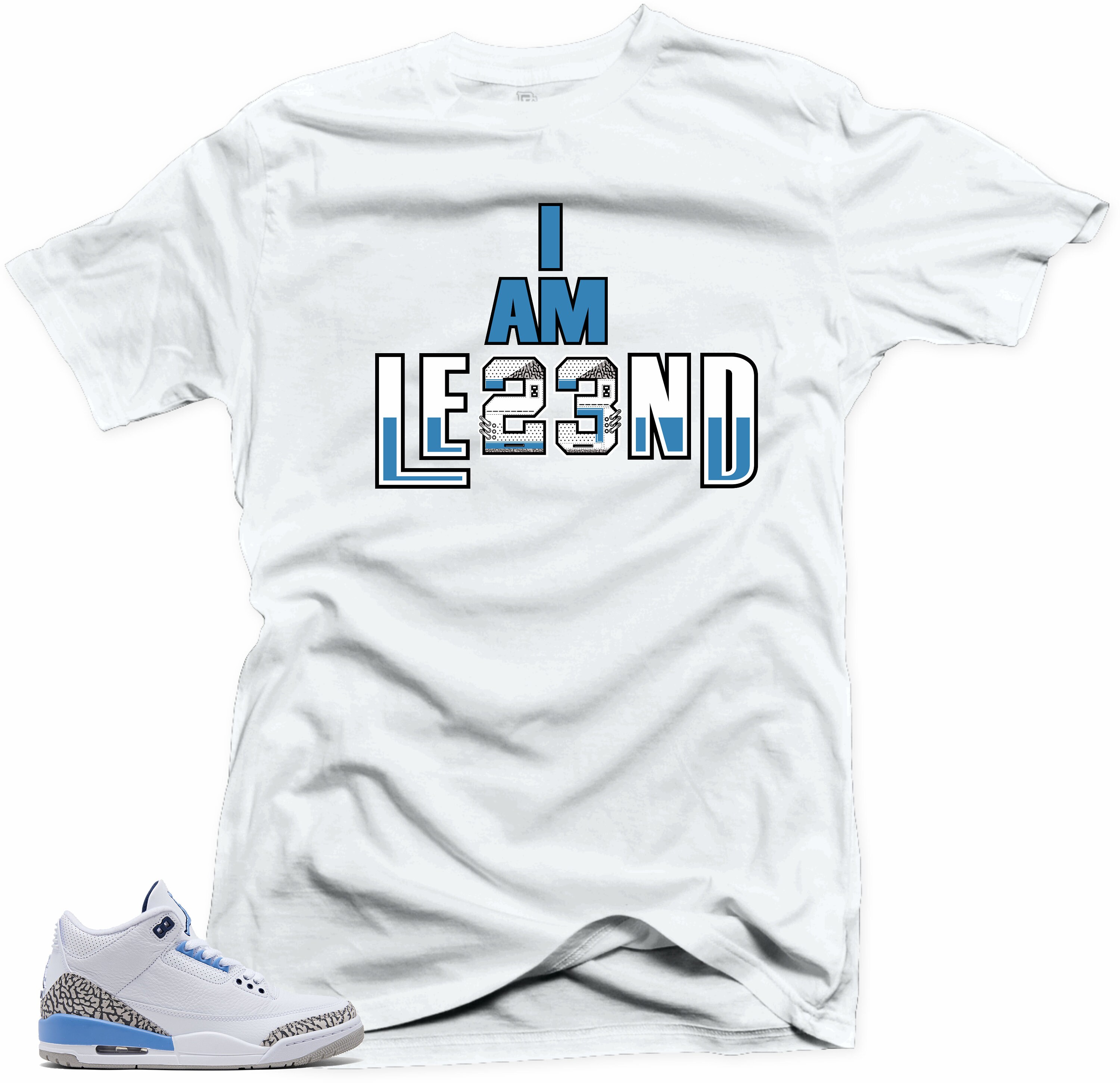 Jordan Retro 3 UNC Cement Sneakers-i'm Legend Match Shirts - Etsy