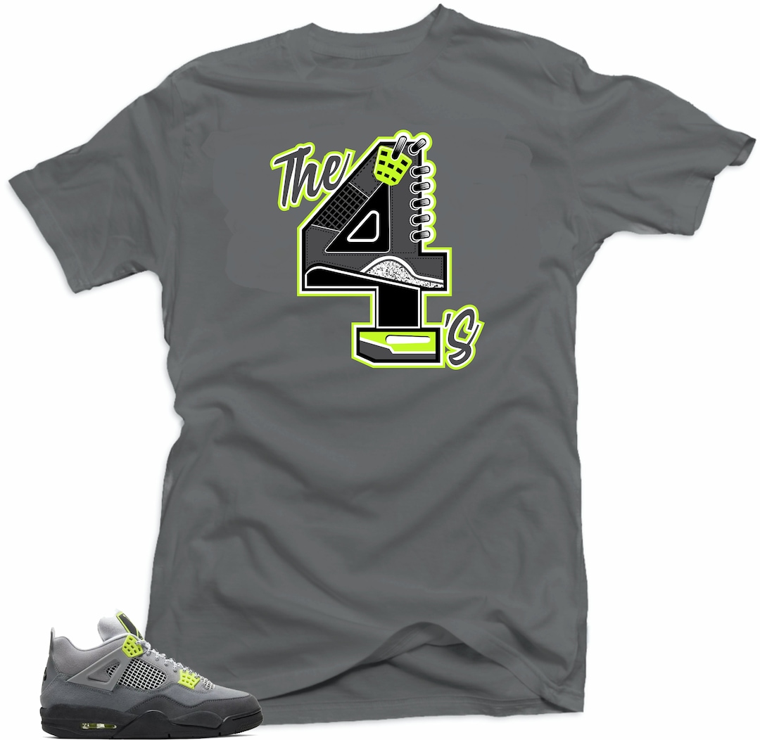 Jordan Retro 4 Neon Match Tees- the 4's Shirts - Etsy
