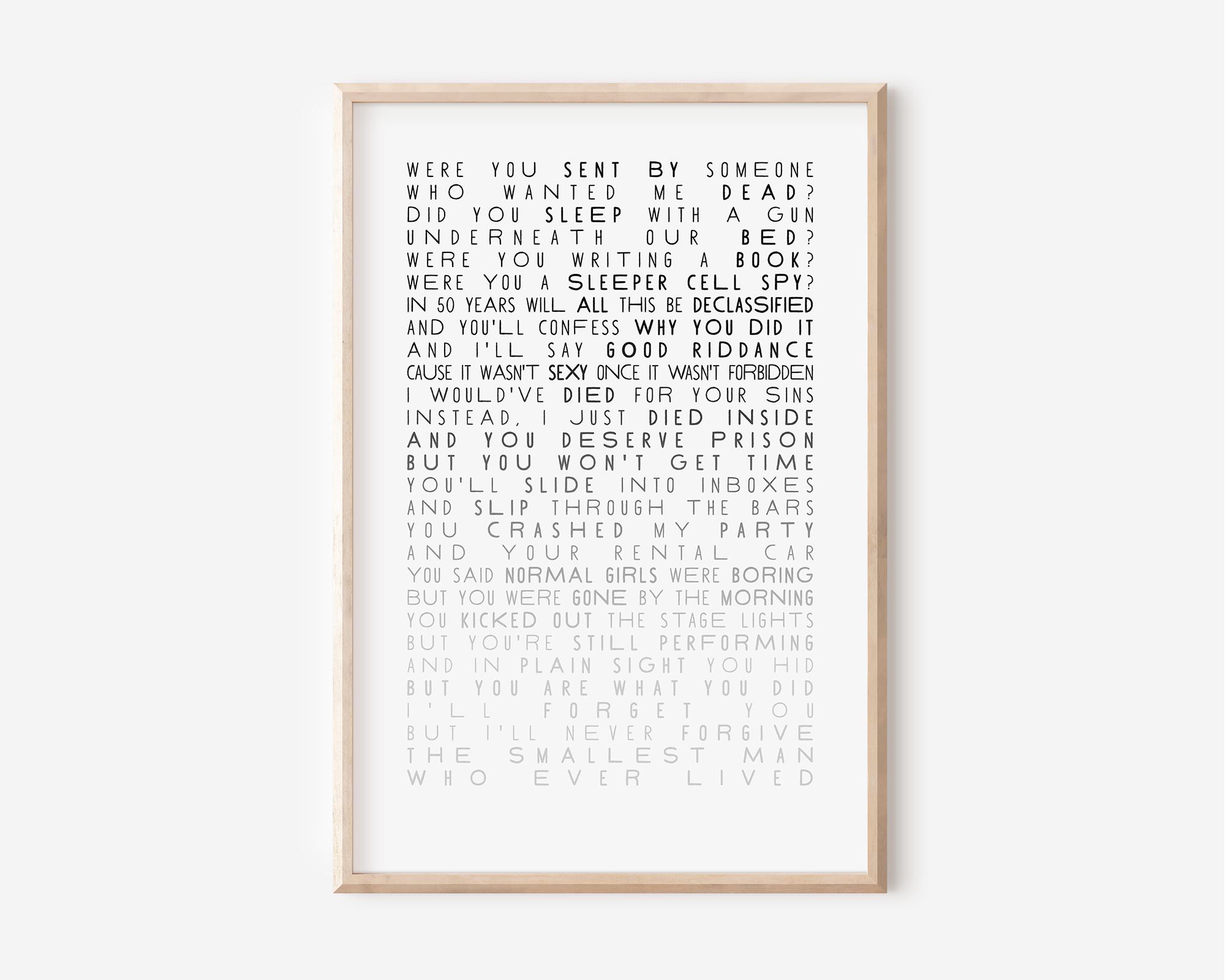 The Smallest Man Who Ever Lived Bridge Print Download, Digital Swiftie ...