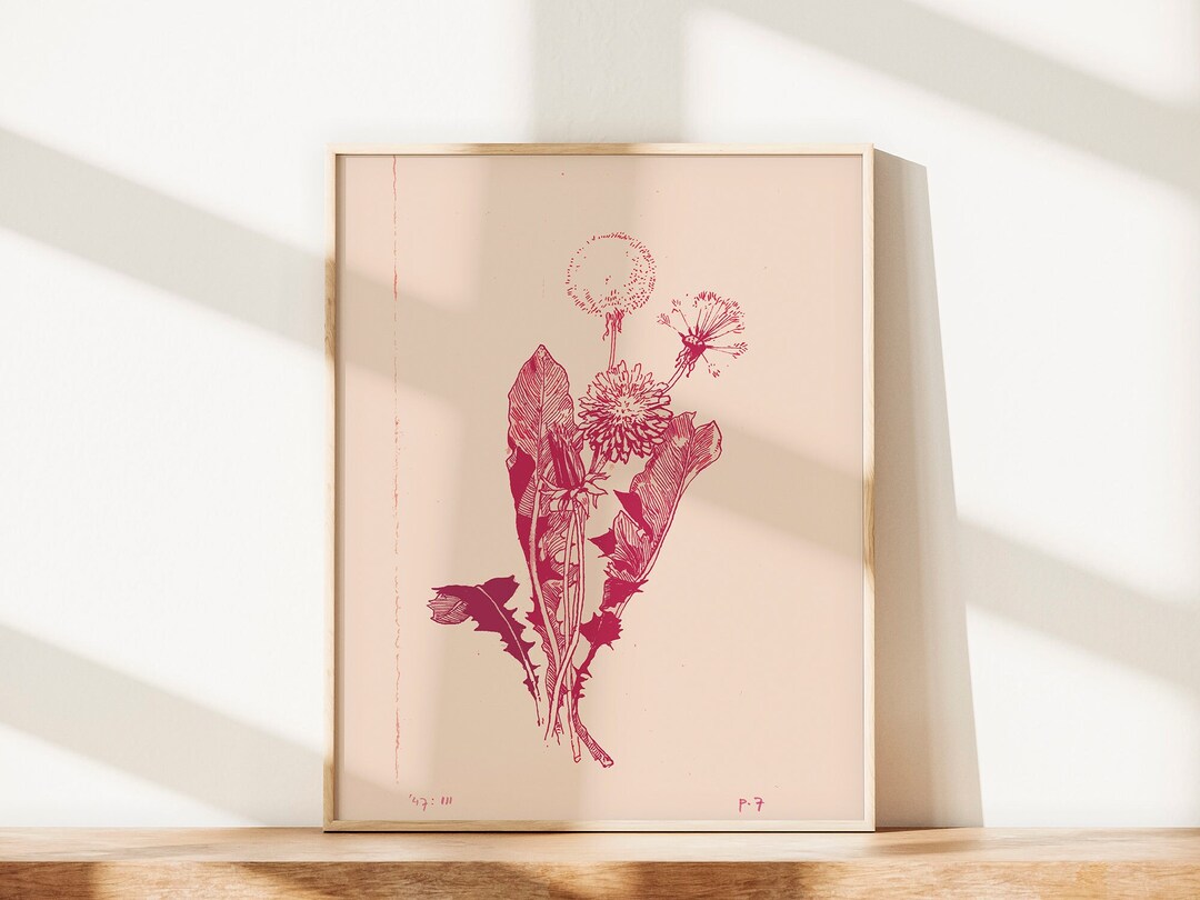Dandelion Flower Art Drawing Digital Download Antique Drawing ...