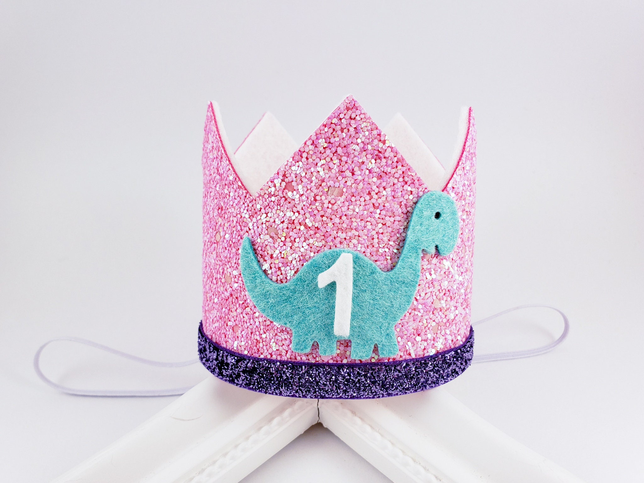 Dinosaur Birthday Crown, Girl Dinosaur Crown, Girl Dinosaur Birthday ...