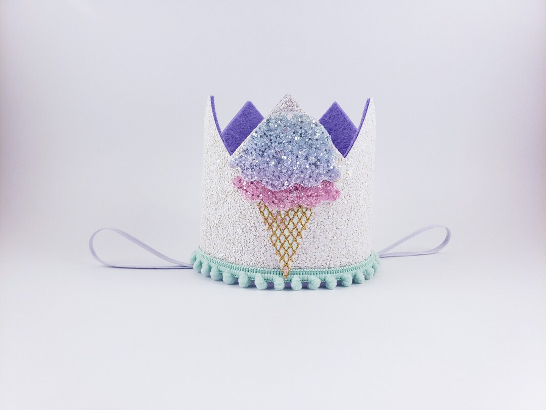 Ice Cream Birthday Crown, Heres the Scoop Birthday, Sweet One Crown ...