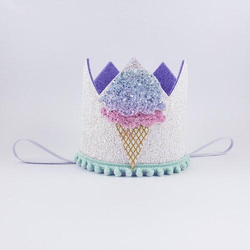 Ice Cream Birthday Crown Heres the Scoop Birthday Sweet One - Etsy