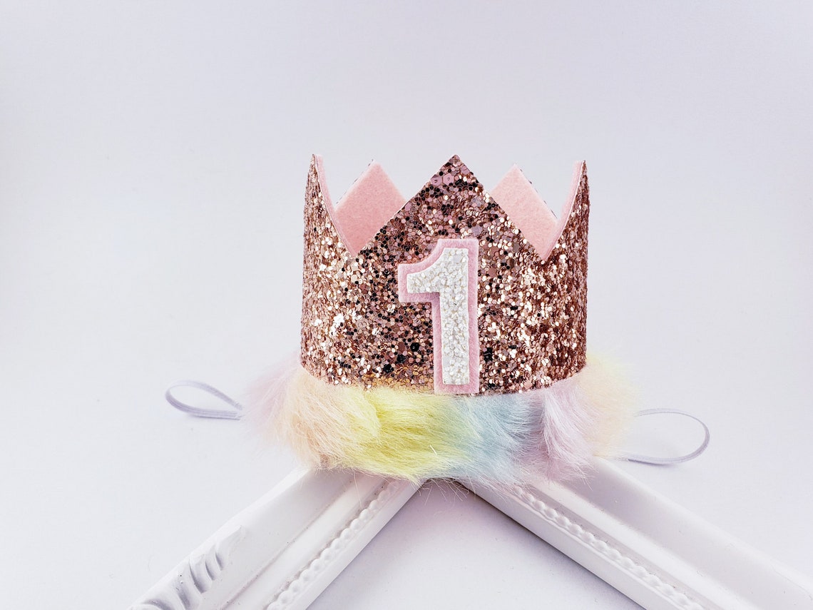 Rose Gold Rainbow Rainbow Birthday Crown Rose Gold Birthday - Etsy