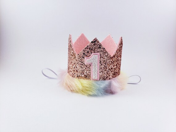 Rose Gold Rainbow Rainbow Birthday Crown Rose Gold Birthday | Etsy